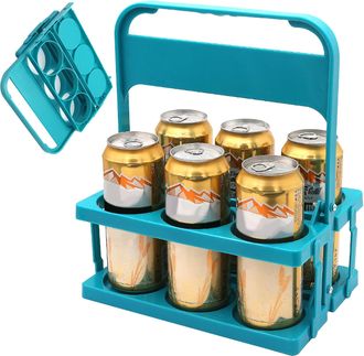 Generic Flaschentr&auml;ger Faltbarer Haltertrinktr&auml;ger mit wiederverwendbarem tragbarem Flaschenkorb enthalten 6 Flaschen zum t&auml;glichen Gebrauch und Partygr&uuml;n