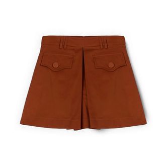 Motivi Short taille haute avec pli accord&eacute;on - Femme - Shorts - Orange - Taille: 34 FR