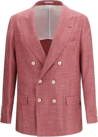 Brunello Cucinelli Homme, Vestes, Rose, Taille: XL Fleece Wool Jacket and Coat