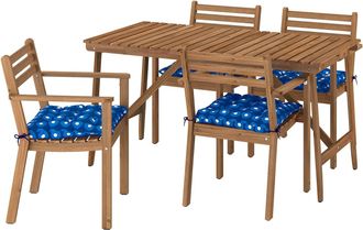 IKEA ASKHOLMEN Tisch+4 Armlehnst&uuml;hle/au&szlig;en