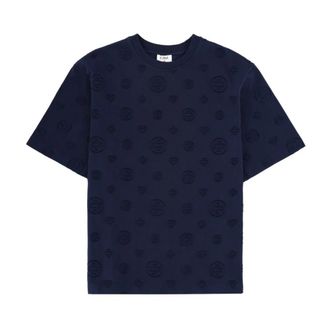Casablanca Monogram Jacquard T-Shirt - - Tops - Herren - Blau - M