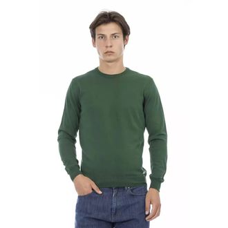 Baldinini Homme, Pulls, Vert, Taille: 2XL Pull Homme en Coton Vert Tendance