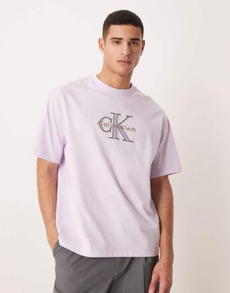 Calvin Klein Jeans Elevated - T-shirt &agrave; imprim&eacute; graphique - Lilas-Violet