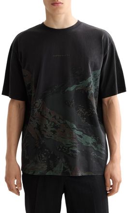 Scotch & Soda Herren Overdyed Loose-Fit T-Shirt, Meteorit 021, XL