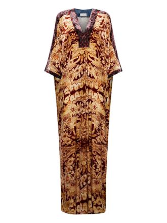 Pierre-Louis Mascia Maxikleid mit abstraktem Muster - Braun