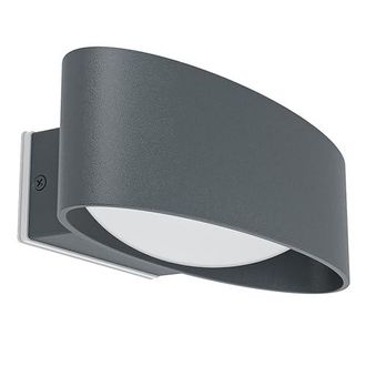Eglo LED Au&szlig;en-Wandlampe Chinoa, Au&szlig;enleuchte Wand, Wandleuchte aus Aluminium und Stahl in Anthrazit und Kunststoff in Klar, Au&szlig;enlampe warmwei&szlig;, IP44