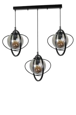 Opviq Elegant Metal Chandelier, 25 cm Diameter, Adjustable Height 65-70 cm | Black & Fume Finish, E27 Max 40W, IP20 | Perfect for Modern Living Spaces