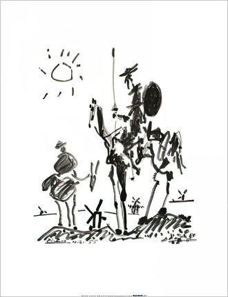 1art1 Pablo Picasso Poster Don Quijote, 1955 Kunstdruck Bild 80x60 cm