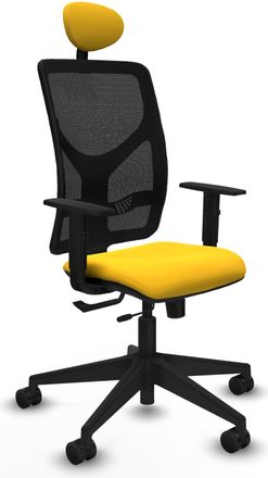 Piqueras y Crespo Drehstuhl aus Netzstoff mit 1D-Armen, h&ouml;henverstellbare Lendenwirbelst&uuml;tze und festes Kopfteil, ausgestattet mit Syncro/Traslack und Schneideschaum, S