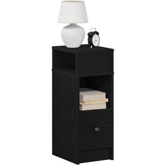 vidaXL Tables de chevet 2 pcs avec tiroir noir 25x31x66 cm vidaXL