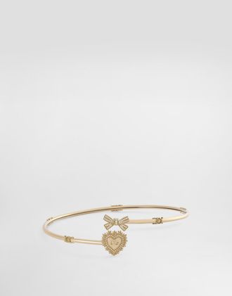 Dolce & Gabbana Devotion Choker In 18kt Yellow Gold With Diamonds - Frau Ketten Gold S