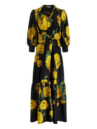 Alice & Olivia robe-chemise Cora à volants - Noir