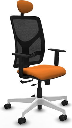 Piqueras y Crespo PC-Schreibtischstuhl mit 1D-Armen, h&ouml;henverstellbare Lendenwirbelst&uuml;tze und festes Kopfteil, ausgestattet mit Syncro/Traslack und Schneideschaum, Schw