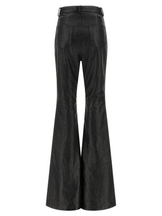 Rick Owens Womens Black Lamb Leather Pants