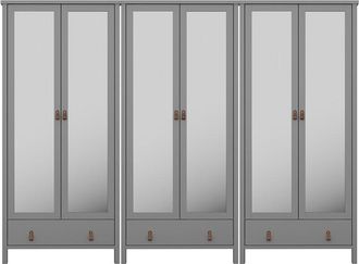 ebuy24 Troms&oslash; Kleiderschrank 6 Spiegelt&uuml;ren 1 Schublade grau
