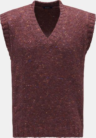 04651/ Herren - Pullunder Donegal rotbraun/blau gemustert