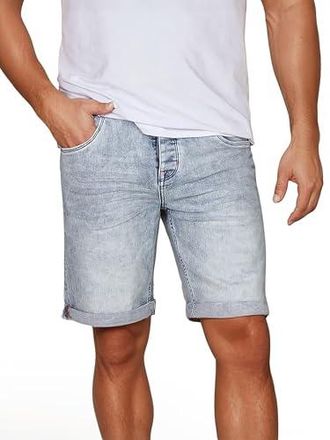 Riverso RIVTom Short en Jean pour Homme Coupe Droite en Denim Bermuda en Coton Noir Gris Bleu W30 - W42 - Bleu Clair Denim (L139) - W32