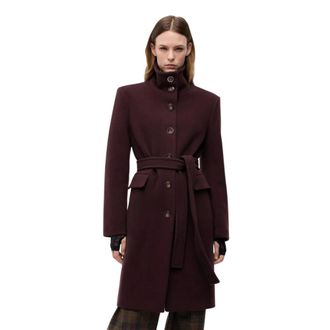 Pinko Pinko - Manteau droit longueur genou - Femme - Manteaux - Rouge - Taille: 40 FR
