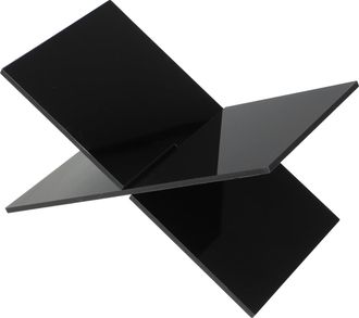 Lurrose Acryl Buchst&auml;nder Schwarz Kleiner Buchhalter Stabiles Multifunktionales Desktop Regal f&uuml;r B&uuml;cher Zeitschriften Kochb&uuml;cher und Magazine Rutschfester Or