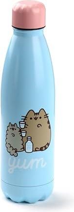 Puckator Bouteille Isolée (Gourde) 500ml en Acier Inoxydable pour Boissons Chaudes ou Froides Chat Pusheen Foodie, Bleu Ciel, Gris, Noir, Blanc, Rose