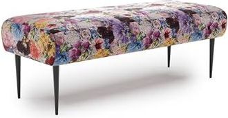 Cavadore Sitzbank Amba, Trendige Polsterbank 2-sitzig für Küche, Esszimmer oder Wohnküche / Küchenbank passend zum 2-Sitzer Amba / 119 x 52 x 54 / Jacquard Fla