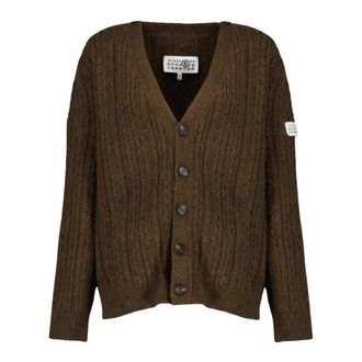 Maison Margiela Gerippter Wollcardigan - - Knitwear - Damen - Braun - M