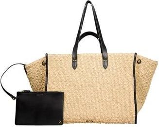 Jerome Dreyfuss Sac cabas Leon L en raphia et cuir