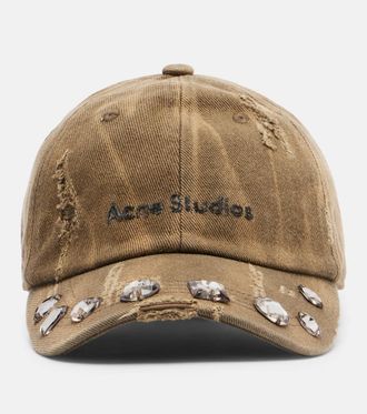 Acne Studios Verzierte Baseballcap aus Baumwoll-Canvas