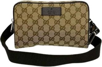 Gucci Sac banane en toile et cuir GG Pre-owned - Femme - Pre-owned - Brun - Taille: ONE Size