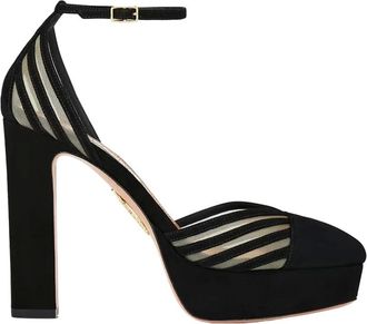Aquazzura Femme, Chaussures, Noir, Taille: 38 1/2 EU Alana Plateau 110