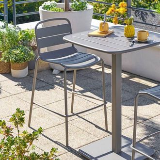 Hesperide Chaise haute de jardin Alegoria empilable caf&eacute; - Hesp&eacute;ride