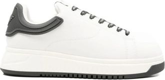 Emporio Armani Homme, Chaussures, Blanc, Taille: 44 EU Baskets &agrave; Bordure C&ocirc;tes