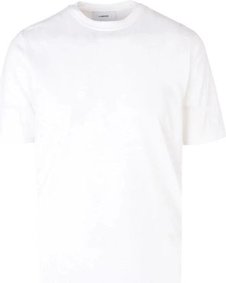 Lardini Homme, Tops, Blanc, Taille: S T-shirt &agrave; col rond en m&eacute;lange de coton et de soie