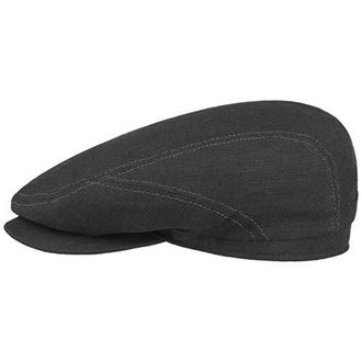 Stetson Casquette Plate d&acute;Ete Belfast Homme - Made in The EU en Lin Gavroche avec Visiere Ete Printemps-ete - 60 cm Noir