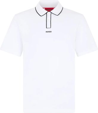 HUGO BOSS Homme, Tops, Blanc, Taille: L Polo en coton avec logo