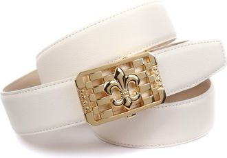 Anthoni Crown Damen Ledergürtel 094ALNF90 Gürtel, weiß, 100