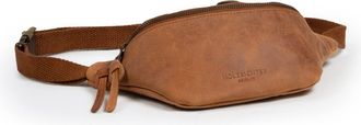 Holzrichter Berlin Mittelgro&szlig;e Bauchtasche aus Leder f&uuml;r Damen und Herren, 10 x 24 x 6 cm, Vintage G&uuml;rteltasche, Handgefertigte H&uuml;fttasche, Premium Accessoire in Camel, 