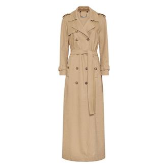 Philipp Plein Long Trench Coat Monogram - - Coats - Damen - Beige - S
