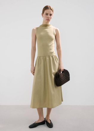 Mango Robe combin&eacute;e coton olive - Femme - XXS - MANGO