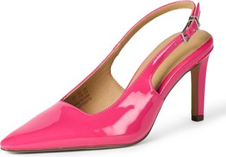 Amazon Essentials Damen Slingback-Pumps, Intensive Rosa Lackleder, 38.5 EU
