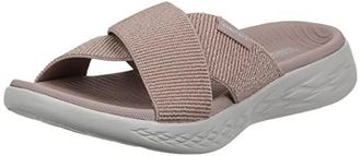 Skechers Femme on-The-go 600-Glistening Metallic Mesh Slide Sandale Glissante, Rose Gold, 40 EU Large