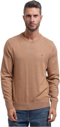 Tommy Hilfiger Pull &agrave; col rond en coton Pima et cachemire - Homme - Pulls - Beige - Taille: S