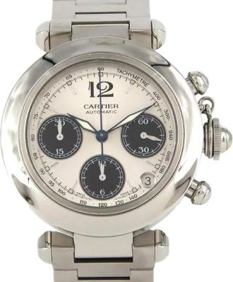 Cartier Pre-owned Pasha C Chronograph Acier inoxydable Automatique Chronographe - Femme - Pre-owned - Gris - Taille: ONE Size