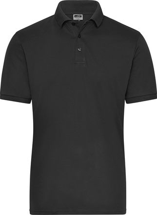 James & Nicholson Herren Bio Workwear Polo Stretch - Polo aus weichem Elastic-Piqu&eacute; | Farbe: black | Gr&ouml;sse: XXL