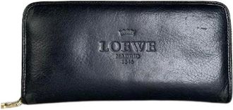 Loewe Portefeuille zipp&eacute; en cuir textur&eacute; Pre-owned - Femme - Pre-owned - Noir - Taille: ONE Size