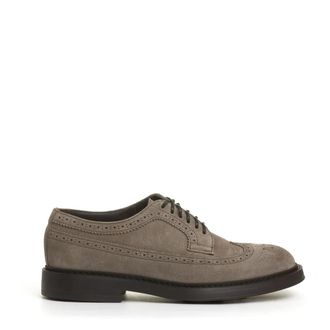 Doucal's Lace-Up Shoes With Holes In Dove-Grey Suede - Gr. 42,5 (EU) - in Braun