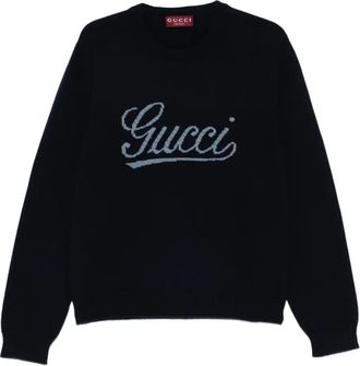 Gucci logo crew-neck sweater - Blau