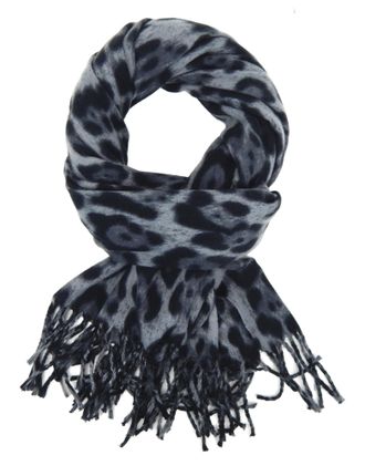 Ella Jonte Schal Leopard beige oder grau schwarz Herbst Winterschal Leo animalprint