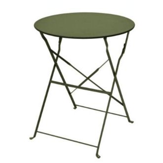 Essenciel Green Klappbarer Bistro-Tisch Merida &oslash;60cm aus Stahl Kaki