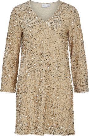 Vila Vifaith V-Neck L/S Sequin Dress/Vol